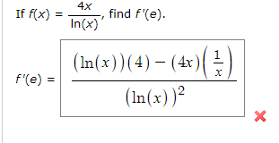 Solved If f(x)=4xln(x), ﻿find | Chegg.com