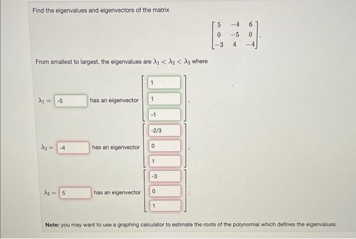 [Solved]: Find the eigenvalues and eigenvectors of the matr