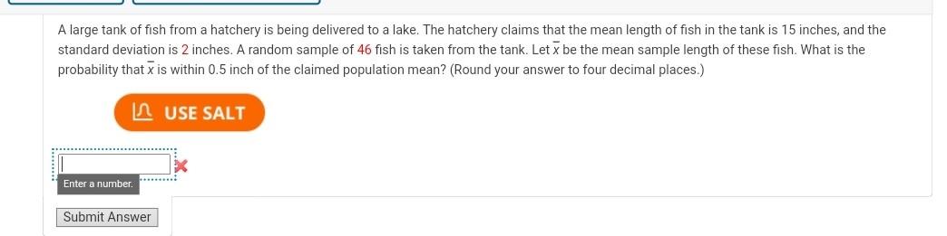 Solved A large tank of fish from a hatchery is being | Chegg.com