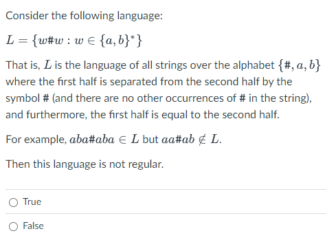 Solved Consider the following language:L={w#w:win{a,b}*}That | Chegg.com