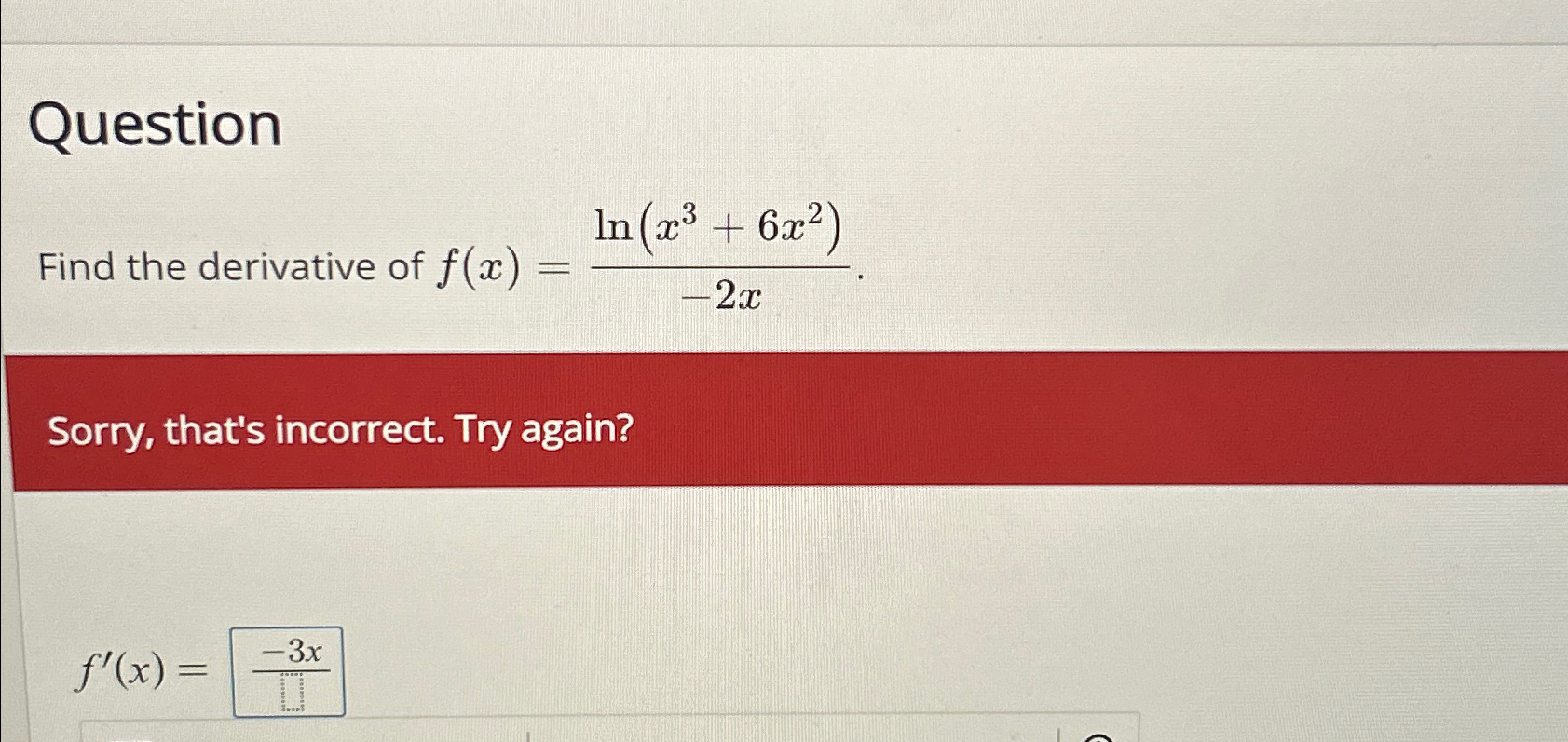 Solved QuestionFind the derivative of | Chegg.com