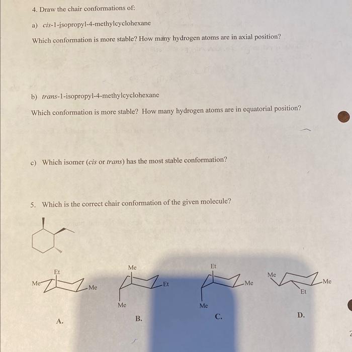 Solved Which conformation is more stable? How many hydrogen | Chegg.com