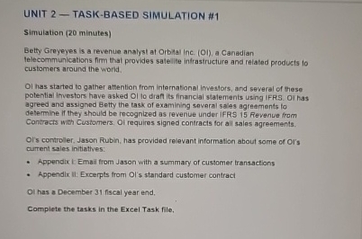 Solved UNIT 2 - ﻿TASK-BASED SIMULATION #1Simulation (20 | Chegg.com