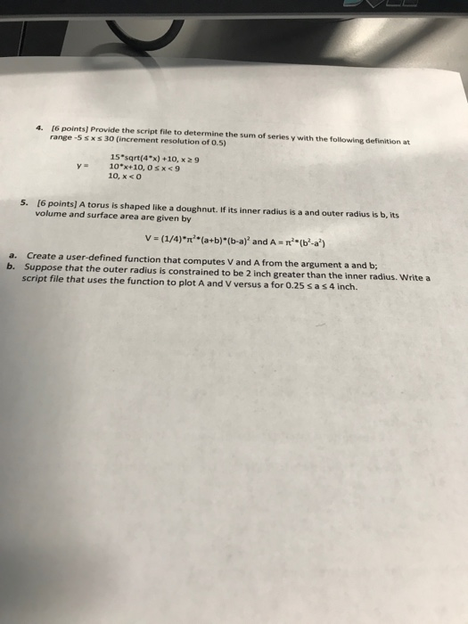 Solved 4. (6 points) Provide the script file to determine | Chegg.com