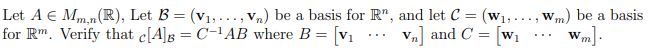 Solved Let AinMm,n(R), ﻿Let B=(v1,dots,vn) ﻿be a basis for | Chegg.com