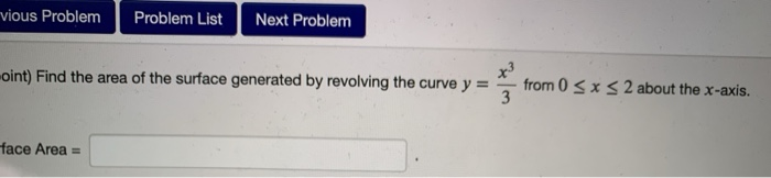 Solved vious Problem Problem List Next Problem oint) Find | Chegg.com
