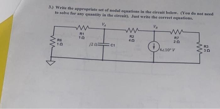 Solved 3.) Write the appropriate set of nodal equations in | Chegg.com