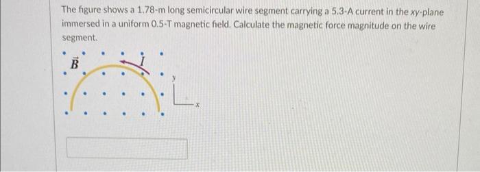 Solved The figure shows a 1.78-m long semicircular wire | Chegg.com