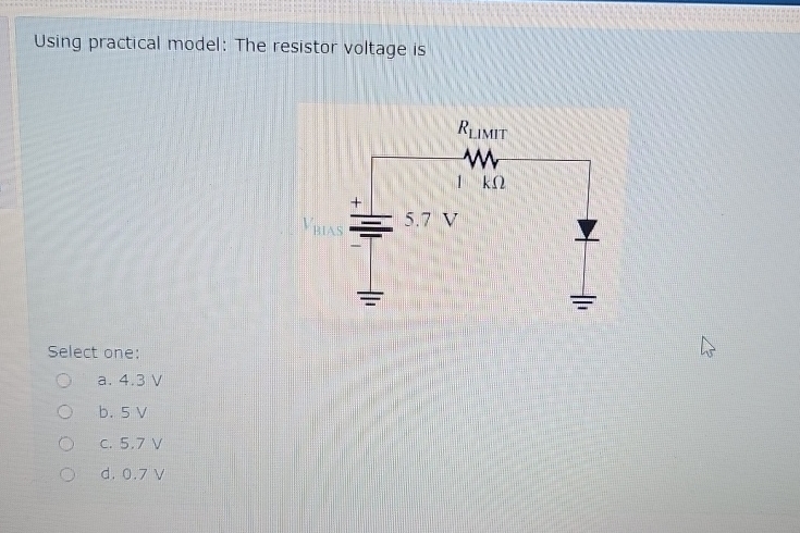 Solved Using practical model: The resistor voltage isSelect | Chegg.com