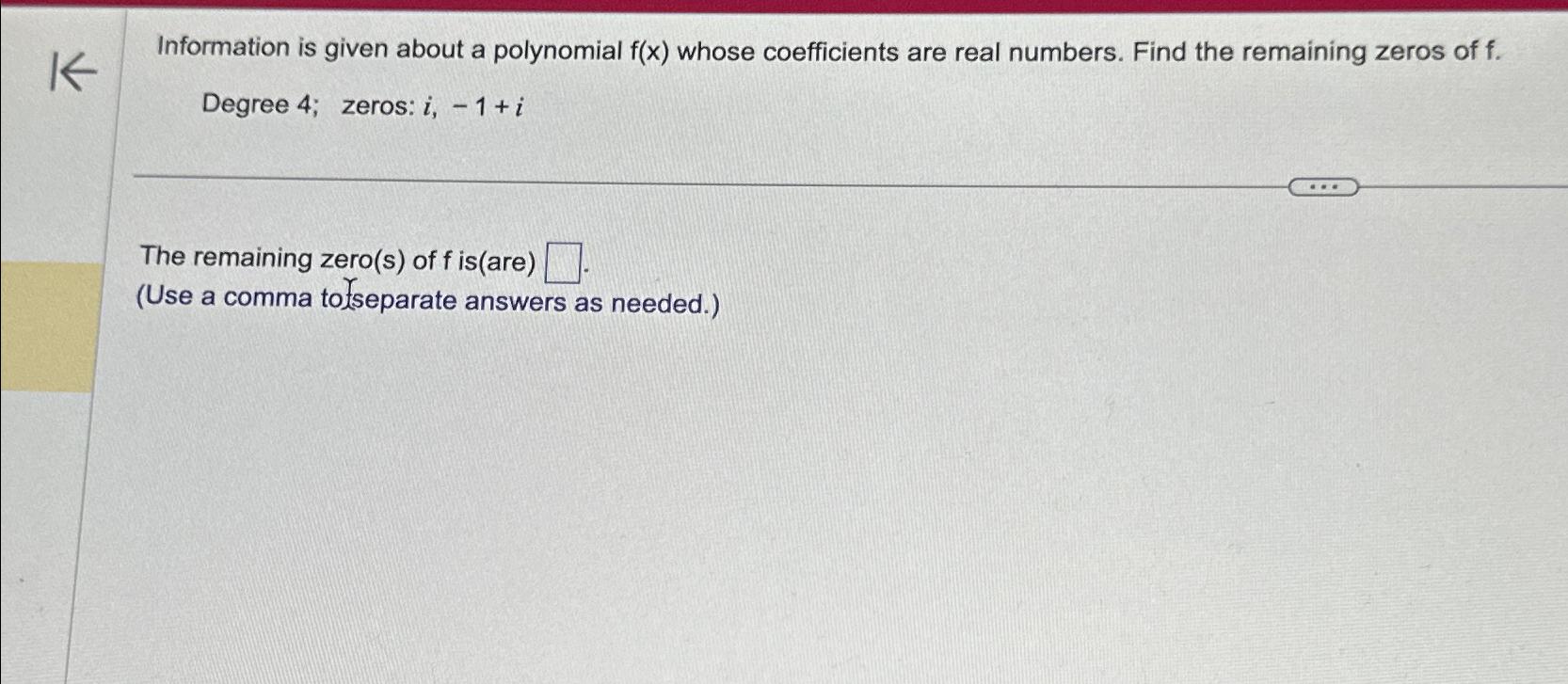 Solved Information is given about a polynomial f(x) ﻿whose | Chegg.com