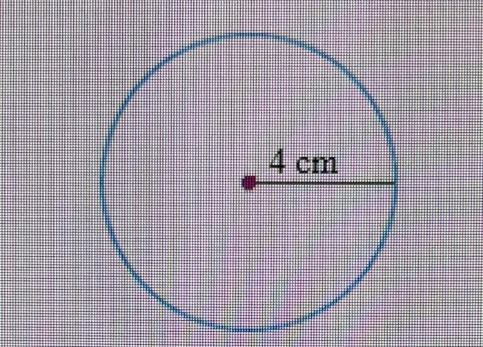 Solved please help me find the area and circumference of 4cm | Chegg.com
