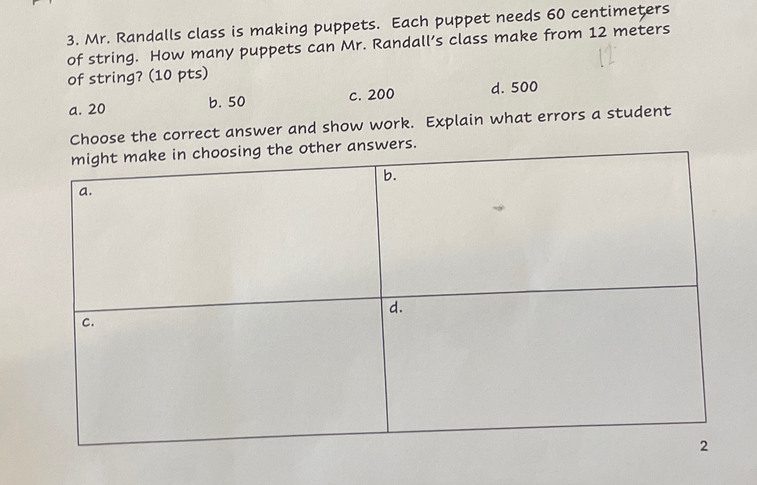 Solved Mr. ﻿Randalls class is making puppets. Each puppet | Chegg.com