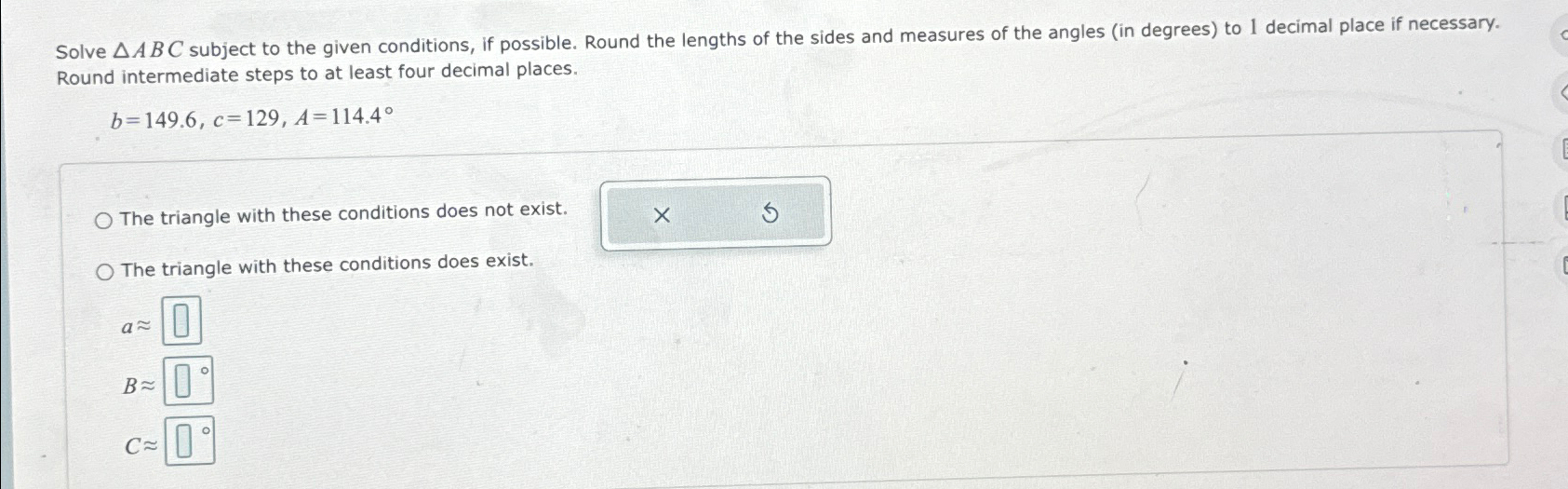 Solved Solve Abc ﻿subject To The Given Conditions If