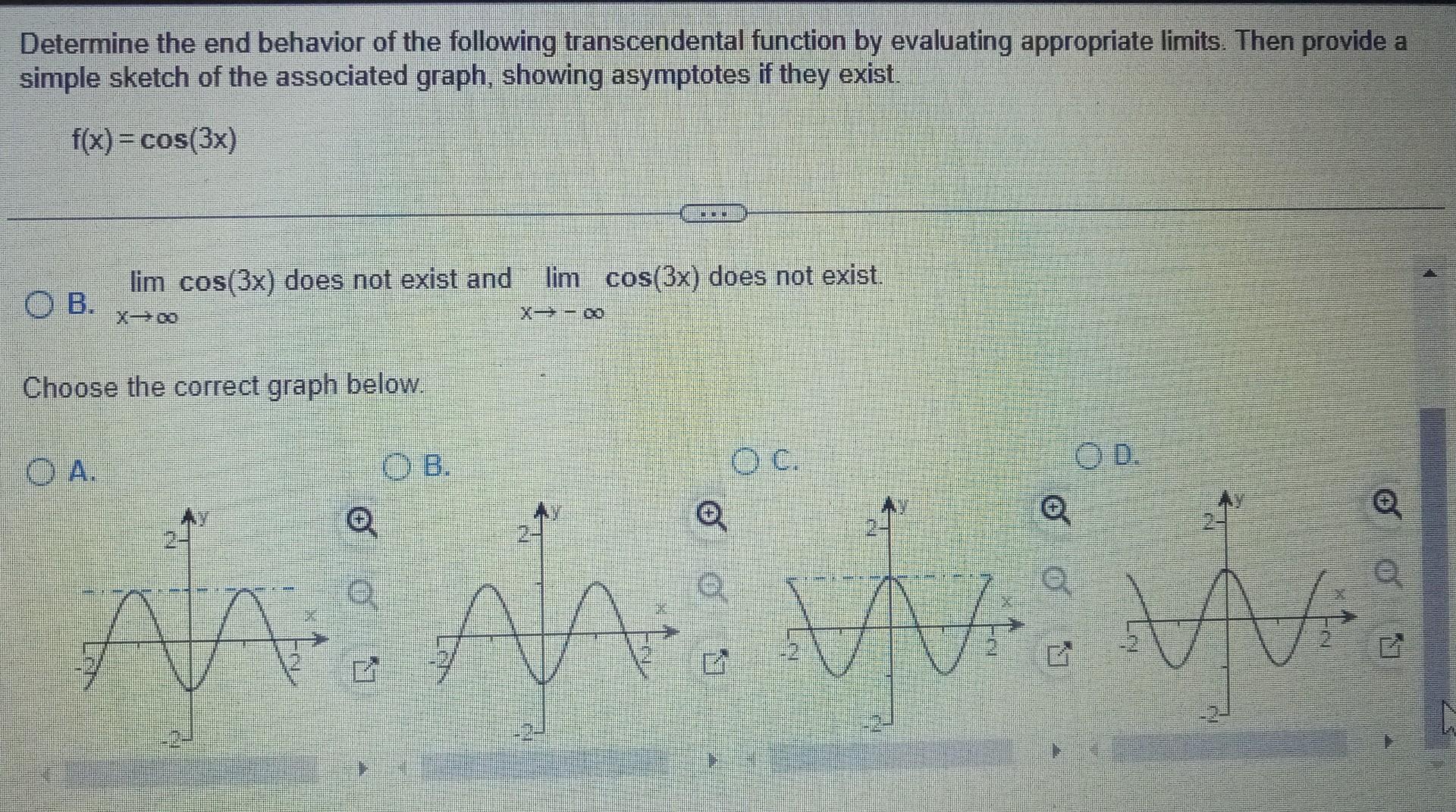 Solved Determine the end behavior of the following | Chegg.com