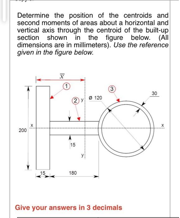 Solved Determine the position of the centroids and second | Chegg.com