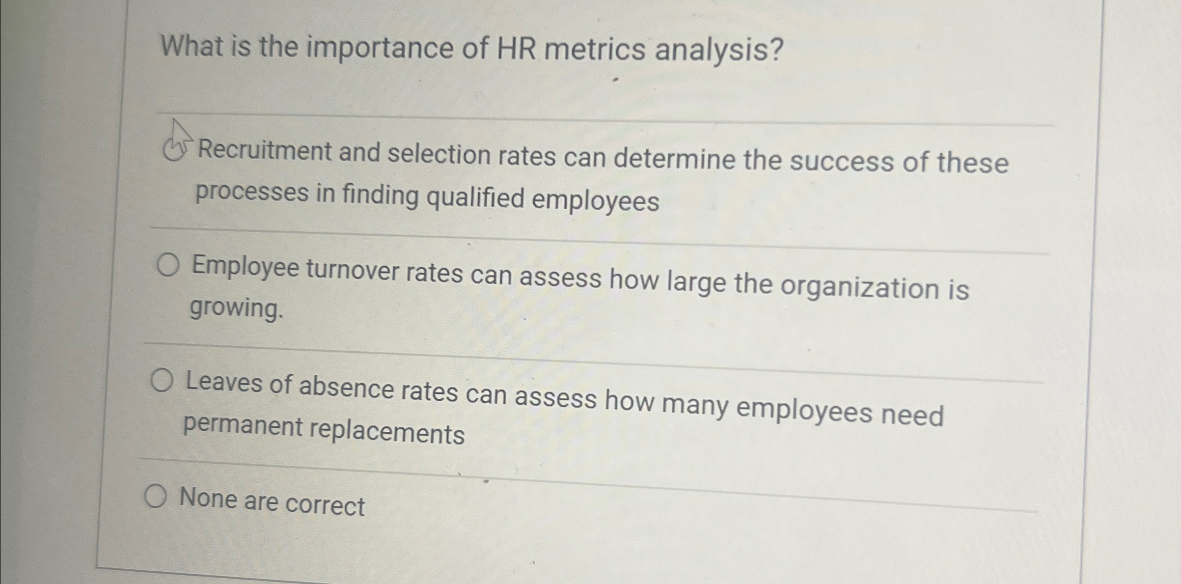 Solved What is the importance of HR metrics | Chegg.com