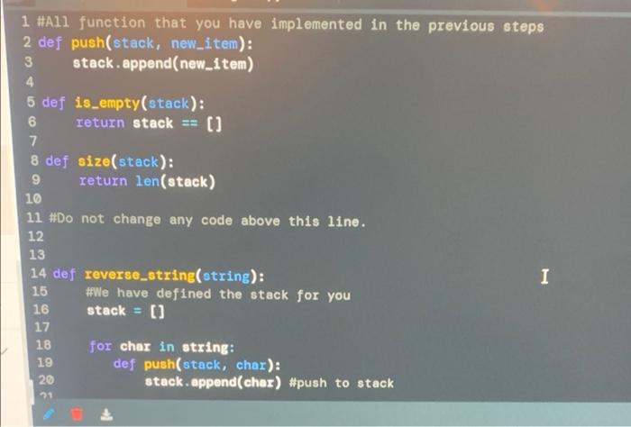 Solved 100p, use the previously created push(functio... | Chegg.com