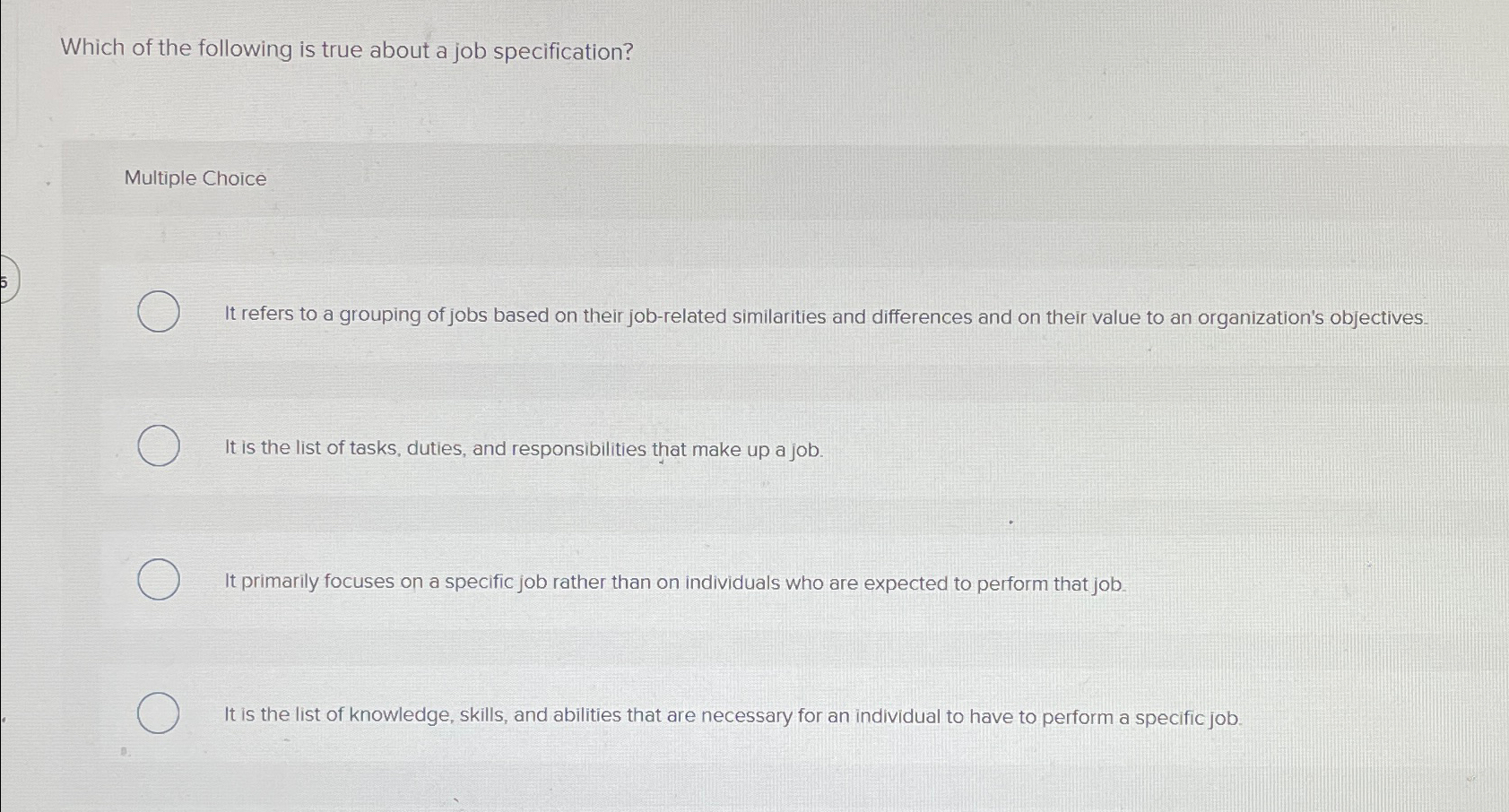 Solved Which of the following is true about a job | Chegg.com