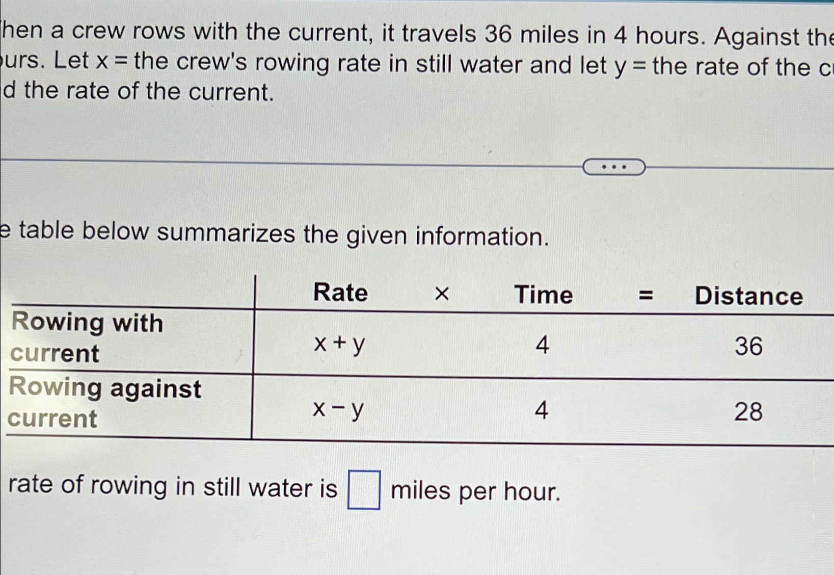 Solved hen a crew rows with the current, it travels 36 | Chegg.com