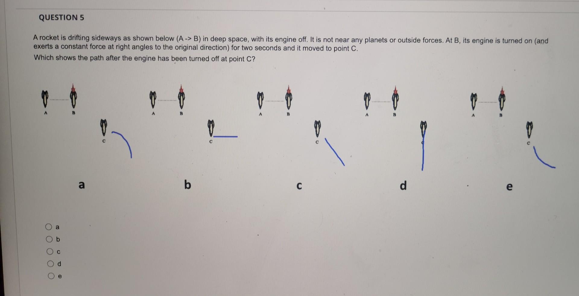 Solved A rocket is drifting sideways as shown below (A - B ) | Chegg.com