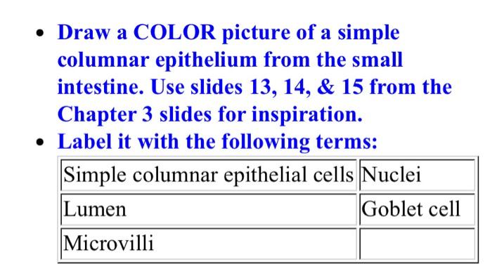 Solved • Draw a COLOR picture of a simple columnar | Chegg.com