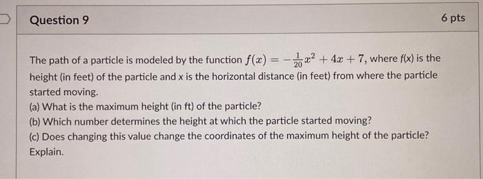 Solved The path of a particle is modeled by the function | Chegg.com