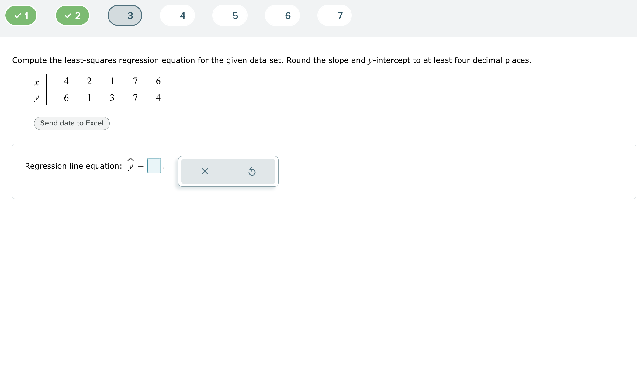 Solved Compute the least-squares regression equation for the | Chegg.com