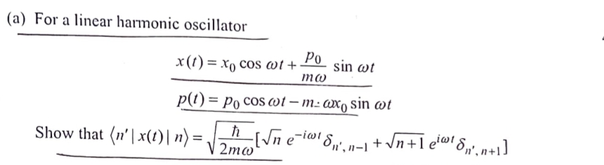 Solved (a) ﻿For a linear harmonic | Chegg.com