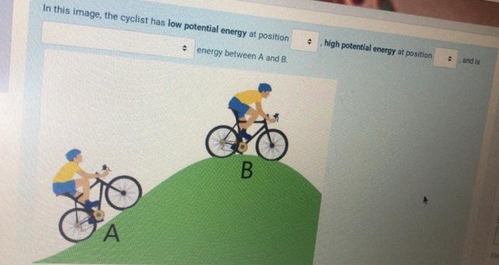 Solved In this image, the cyclist has low potential energy | Chegg.com