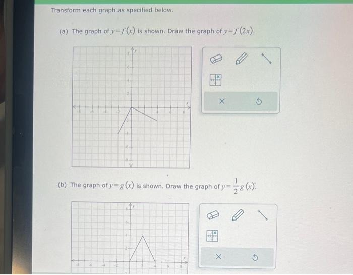Solved Transform each graph as specified below. (a) The | Chegg.com