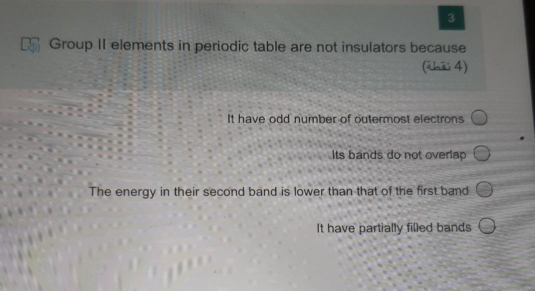 Solved 3 Is Group Il elements in periodic table are not | Chegg.com