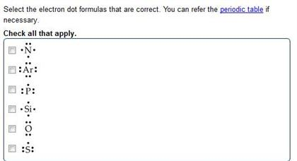 Solved Select the electron dot formulas that are correct. | Chegg.com