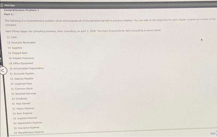 Solved Part 1t The following is a comprehensive problem | Chegg.com