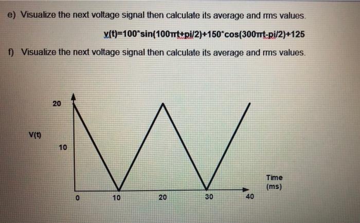 Solved 1- Average and Rms Value of a DC Signal a) Use | Chegg.com