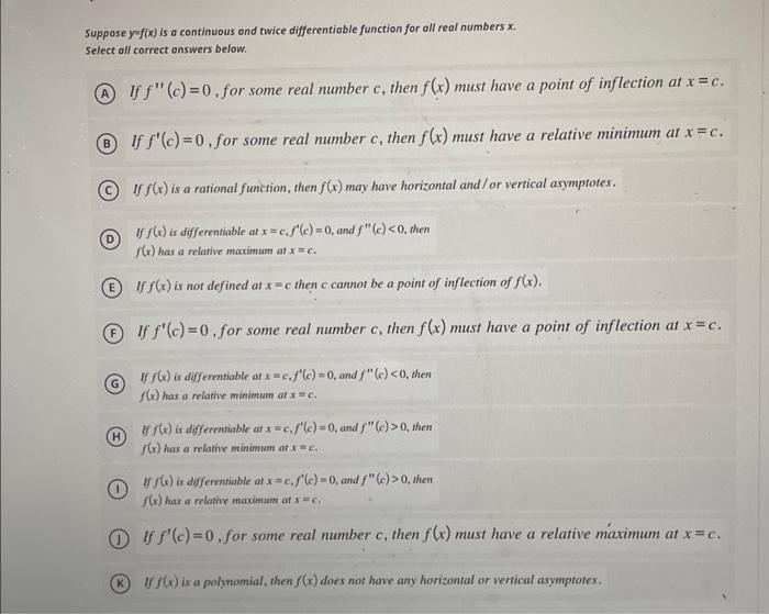 Solved Suppose y=f(x) is a continuous and twice | Chegg.com