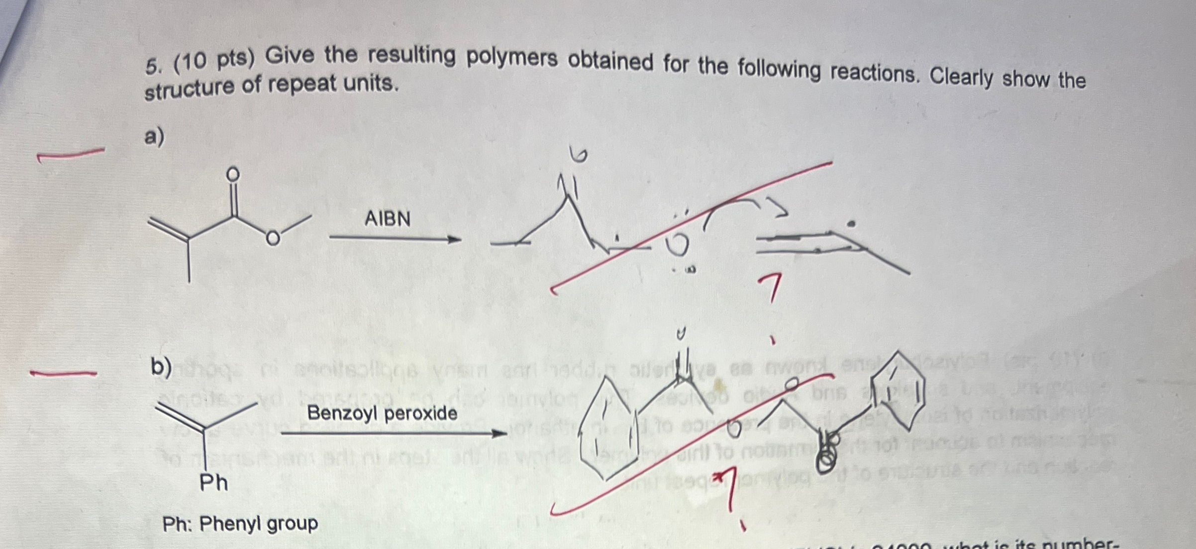 Solved (10 ﻿pts) ﻿Give the resulting polymers obtained for | Chegg.com