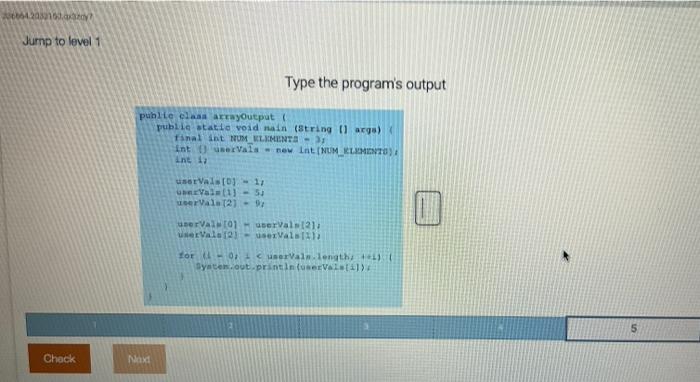 Solved 23 Jump to level 1 Type the program's output puhlie | Chegg.com