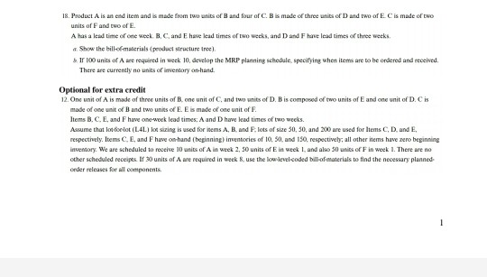 Werk Number Gross requirements 75 00 Onland 40 Nel | Chegg.com