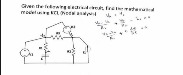 Solved Given the following electrical circuit, find the | Chegg.com