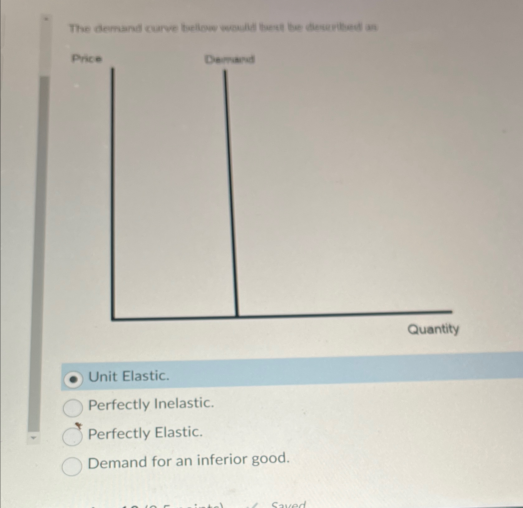 Solved PriceBiencianedUnit Elastic.Perfectly | Chegg.com