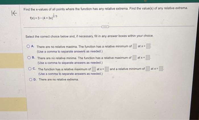 Solved Find the x-values of all points where the function | Chegg.com