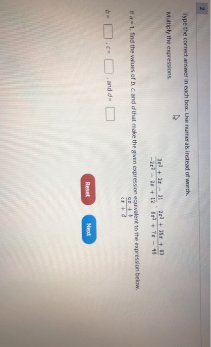 Solved 2 Type the correct answer in each box. Use numerals | Chegg.com