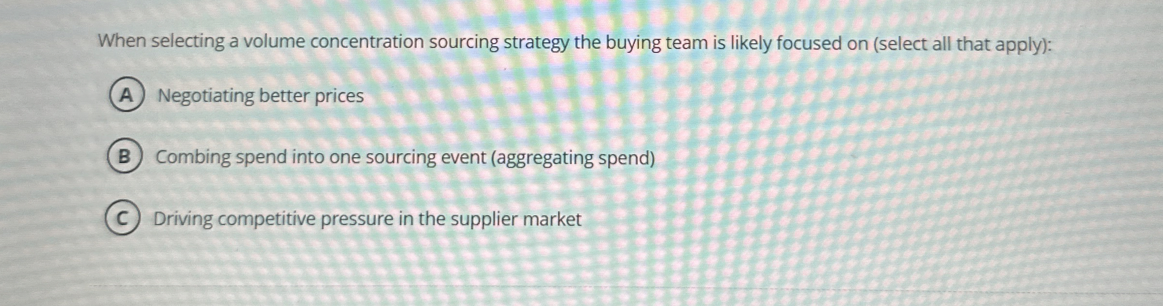 Solved When selecting a volume concentration sourcing | Chegg.com