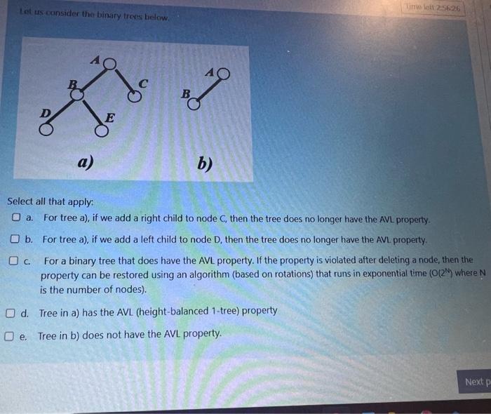 Solved Lint us cansider the binary trees biclow. Select all | Chegg.com