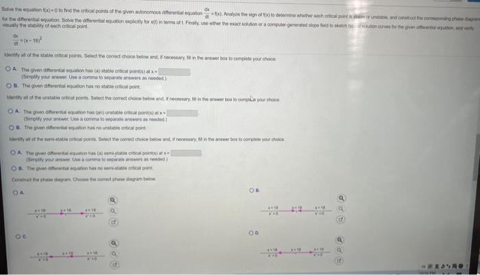 Solved Visualy the stabilty of each erical point | Chegg.com