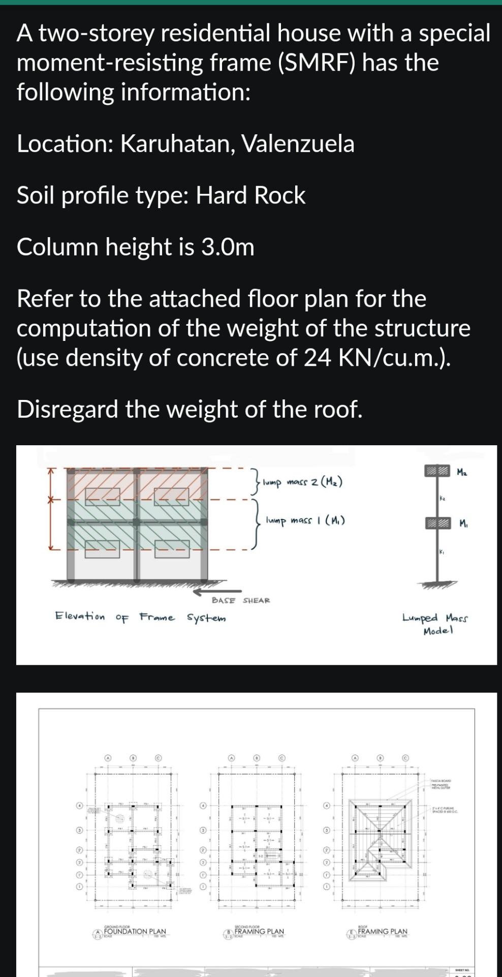 Solved A two-storey residential house with a special | Chegg.com
