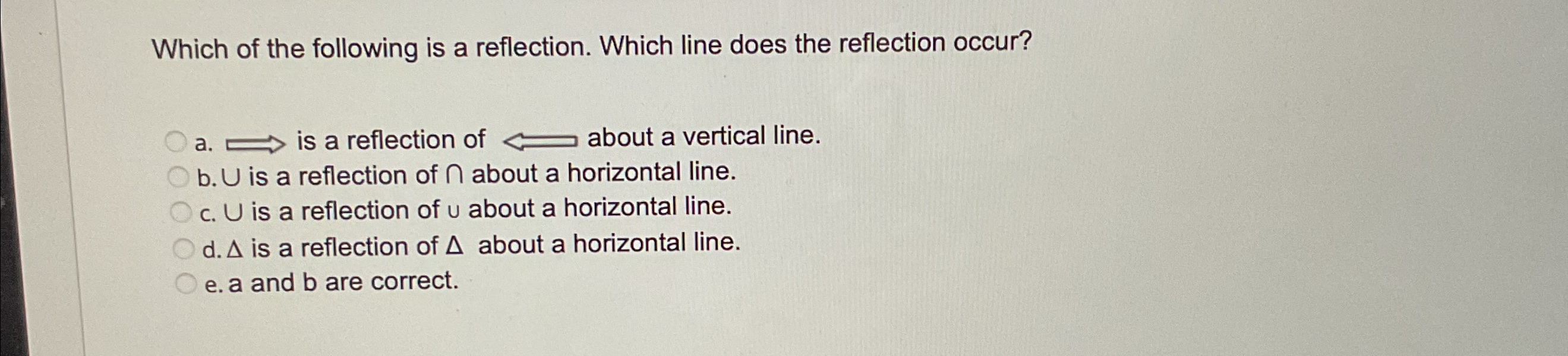 Solved Which of the following is a reflection. Which line | Chegg.com