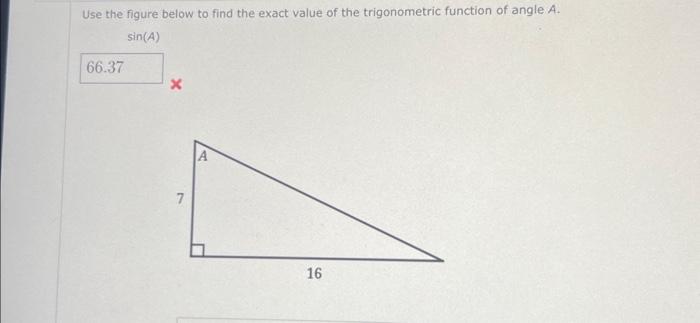 Solved Use the figure below to find the exact value of the | Chegg.com