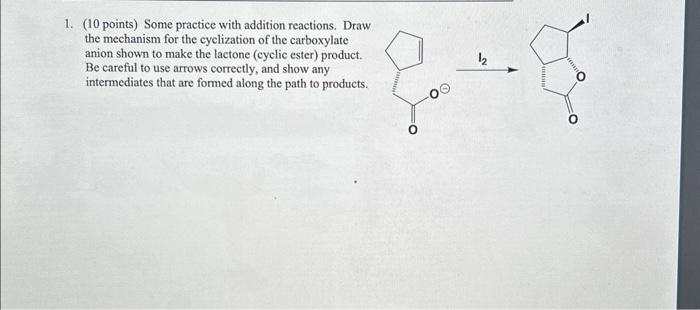 Solved Draw the mechanism for the cyclization of the | Chegg.com