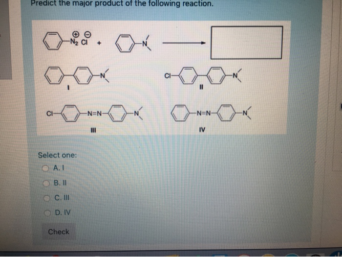 Solved Predict the major product of the following reaction. | Chegg.com